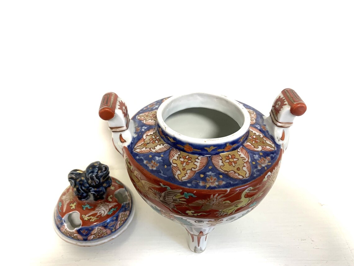 Antique Japanese Imari Porcelain Painted Censor - Etsy
