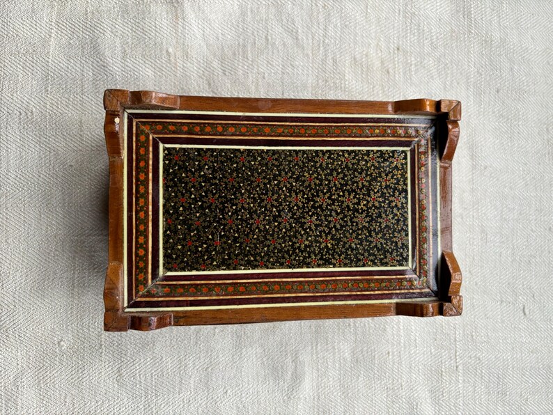 Antique Middle Eastern Wooden Micro Mosaic Inlay Decoupage Pictorial ...