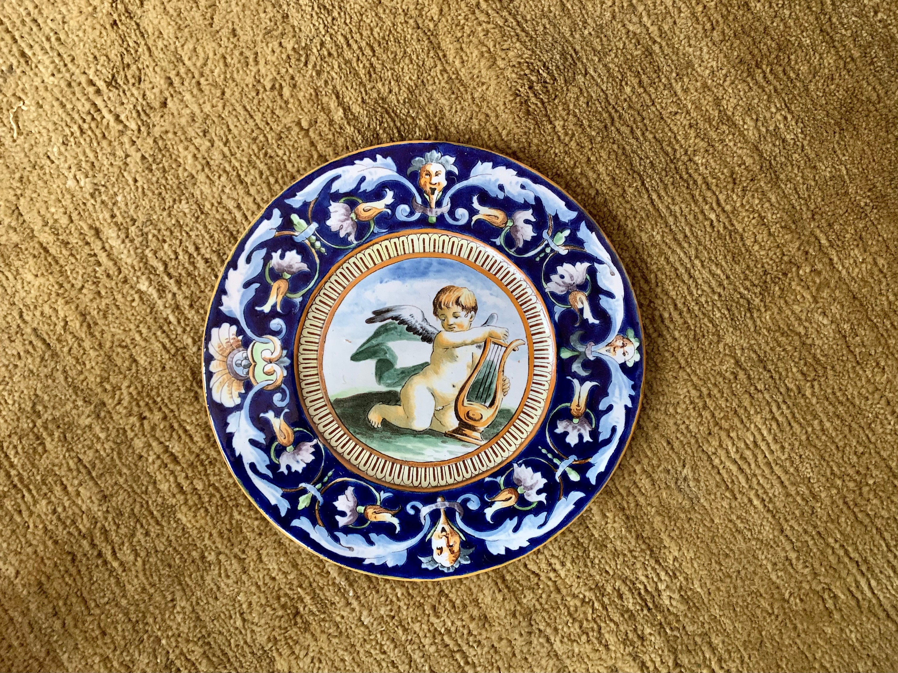 Antique Italian Ceramic Majolica Hand Painted Cherub Putti Plate - Etsy