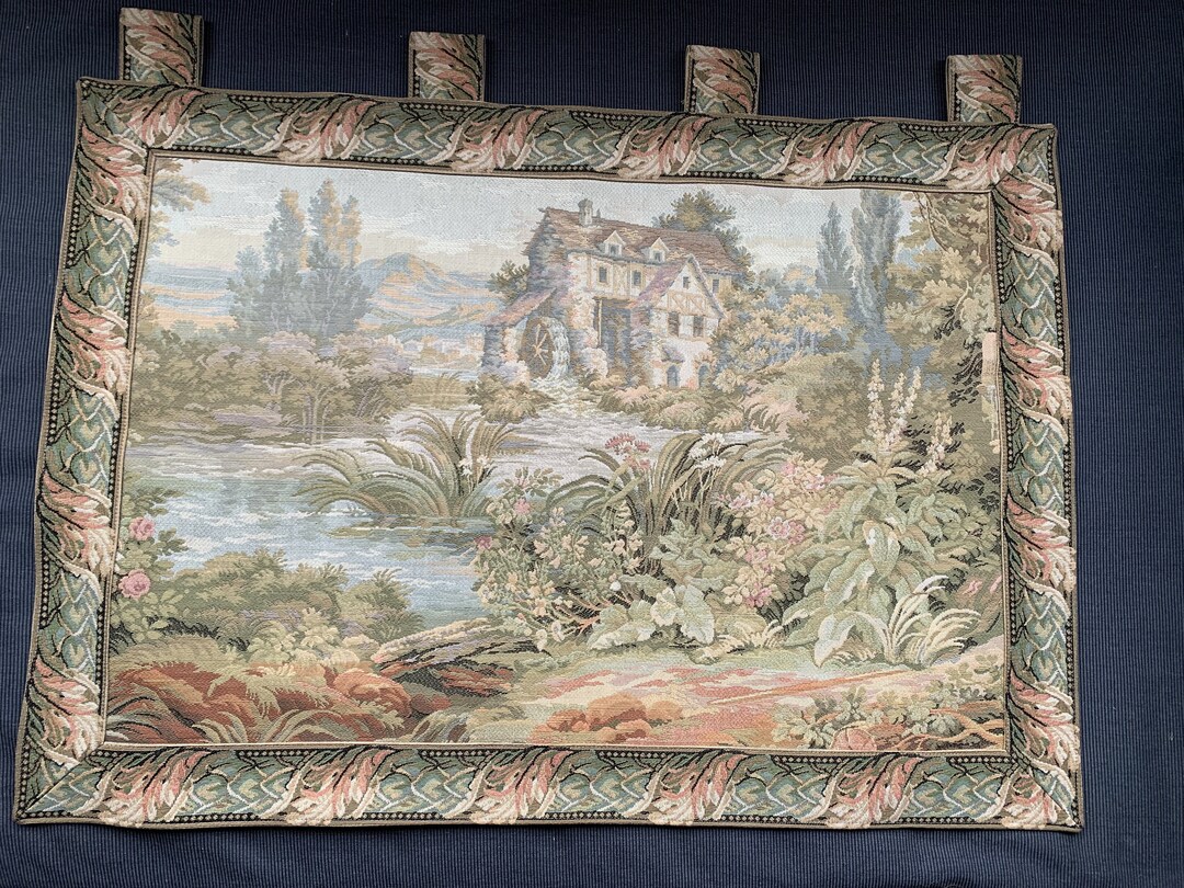 Vintage Belgium Cotton Tapestry Wall Hanging - Etsy