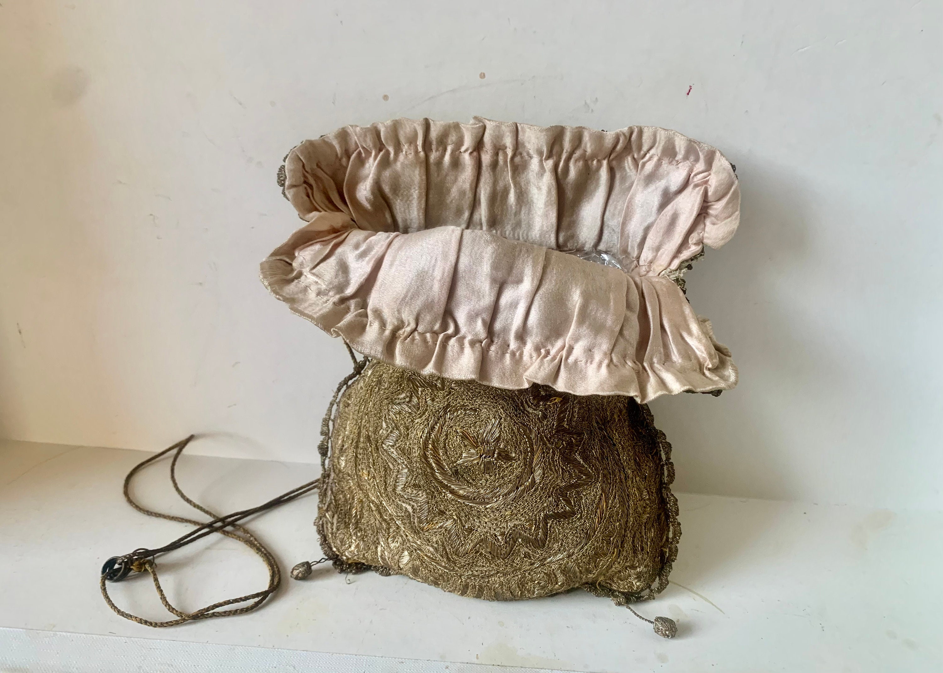 Antique Ottoman Gold Metallic Embroidered Coin Pouch Purse - Etsy