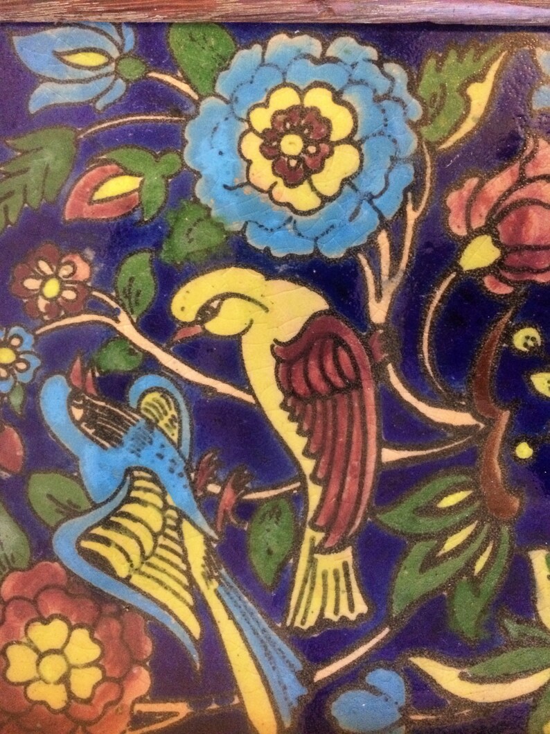 Antique Middle Eastern Pottery Painted Love Birds Tile - Etsy
