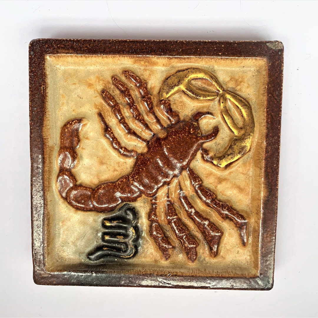 Arts & Crafts Studio Ceramic Pottery Painted Scorpion Tile - Etsy