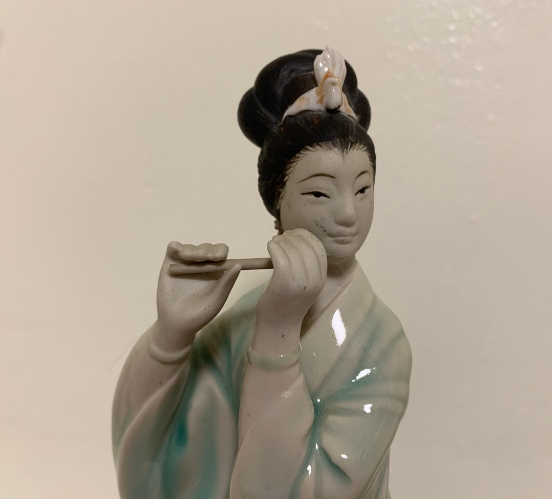 Vintage Chinese Porcelain Geisha Musician Statue - Etsy