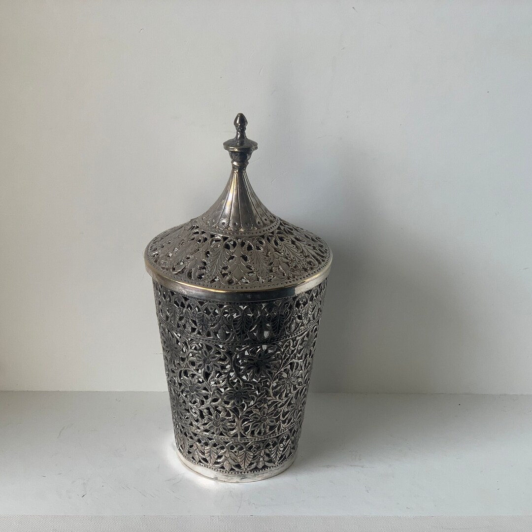 Antique Kutch Indian Silver Plated Potpourri Box - Etsy