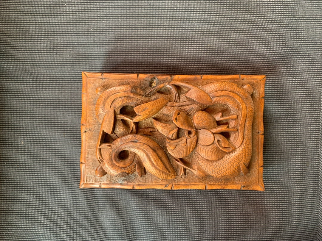 Antique Chinese Wooden Carved Dragon Box - Etsy
