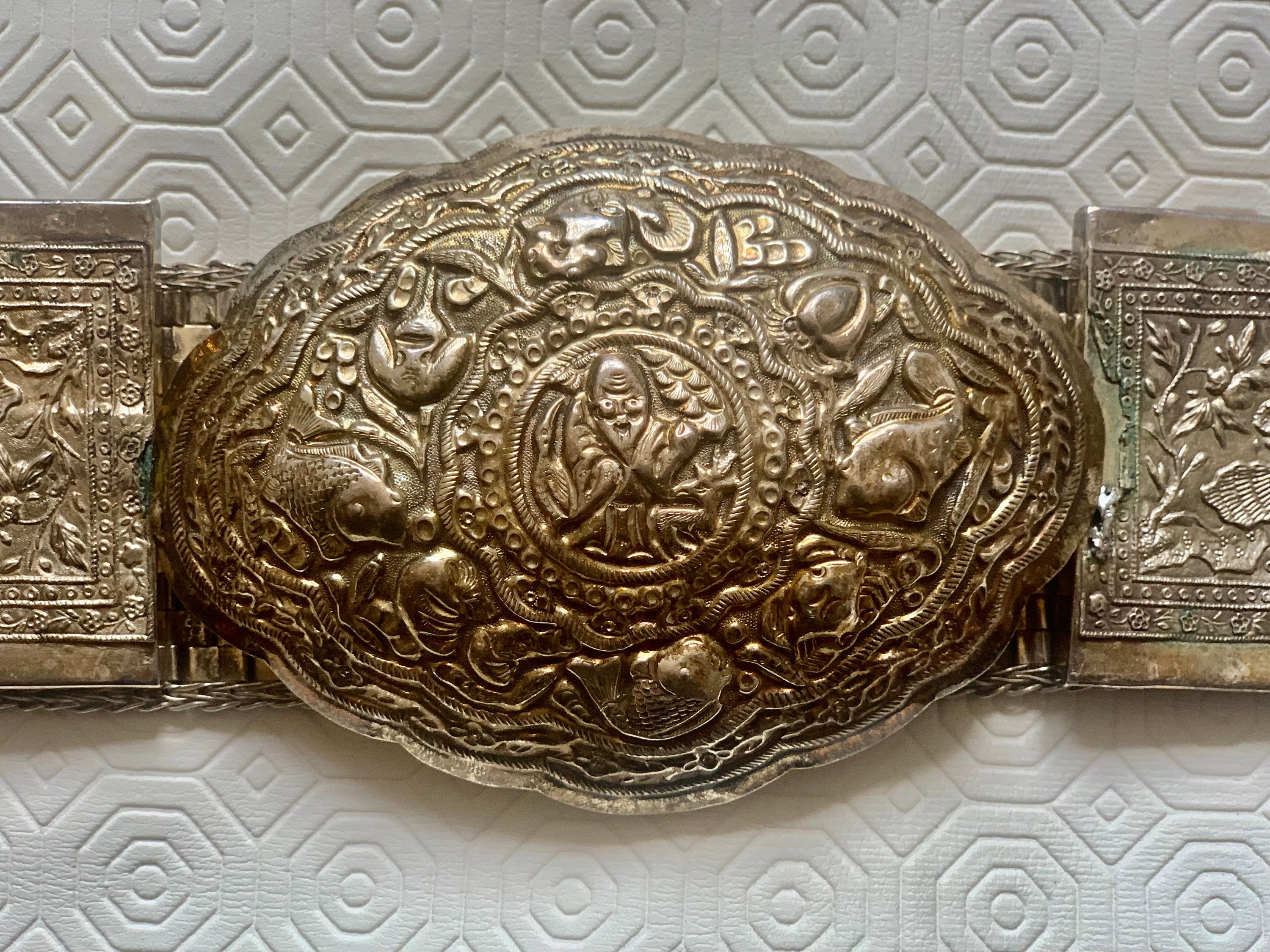 Antique Chinese Straits Silver Hand Crafted Belt - Etsy