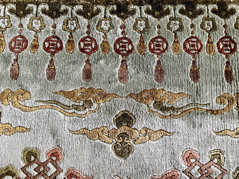 Vintage Chinese Silk Woven Dragon Rug - Etsy