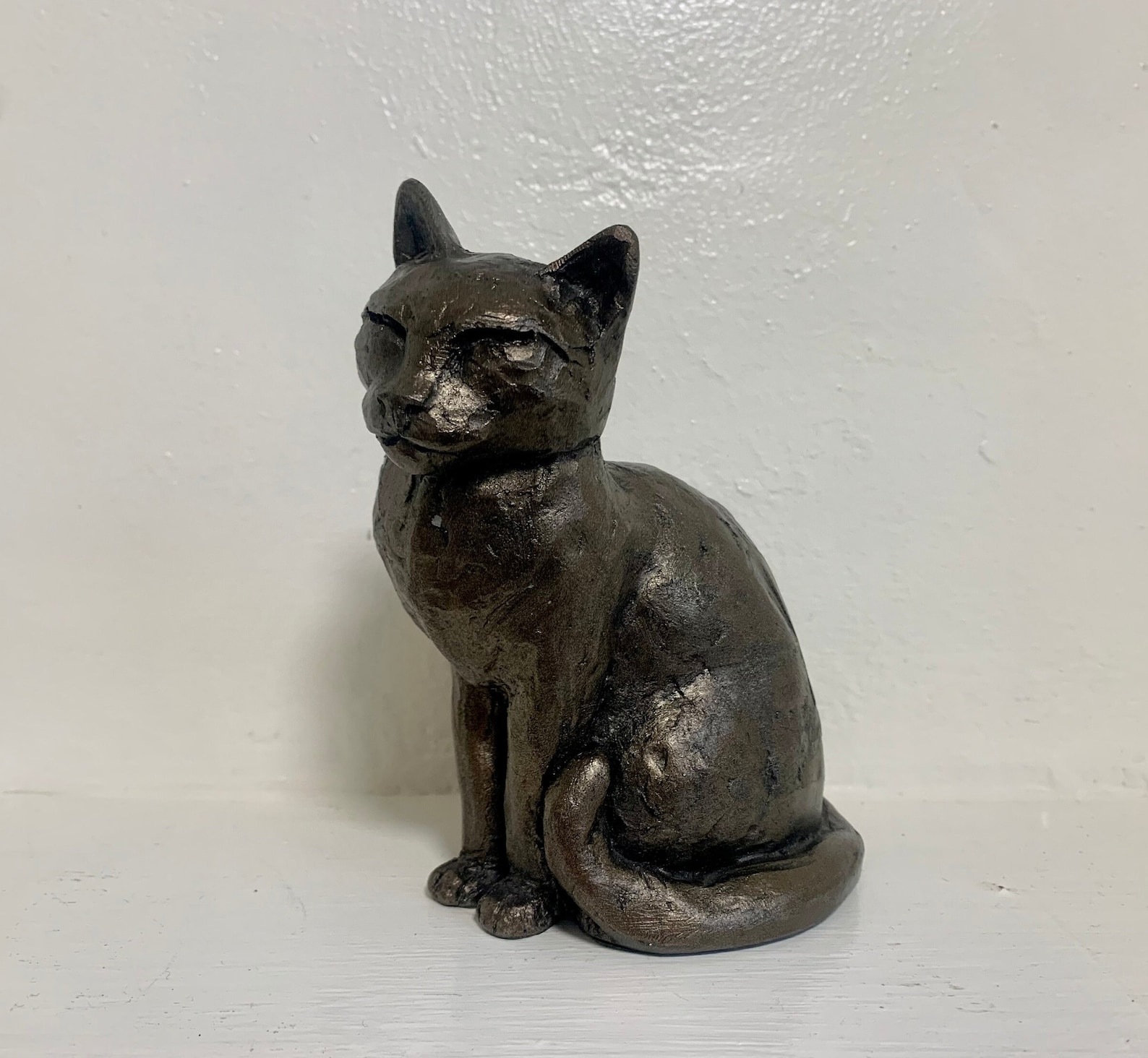 Vintage Cold Bronze Cat Statue - Etsy