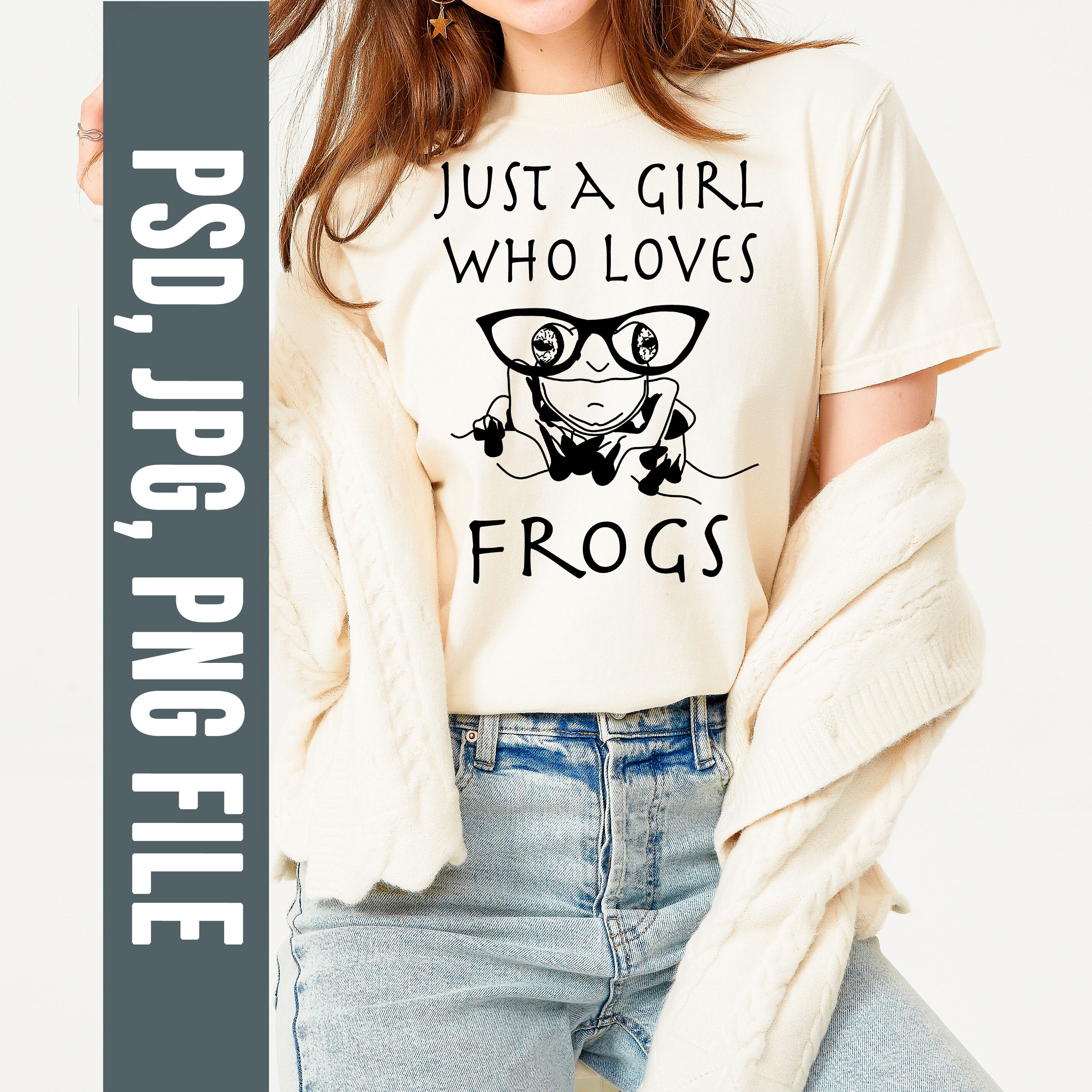A Girl Who Loves Frogs PSD PNG PDF Frog Png Dart Frog Png - Etsy