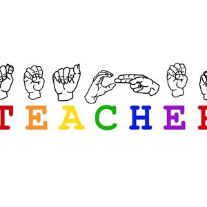 Teacher Sign Language PSD PNG PDF Best Teacher Png Sped - Etsy