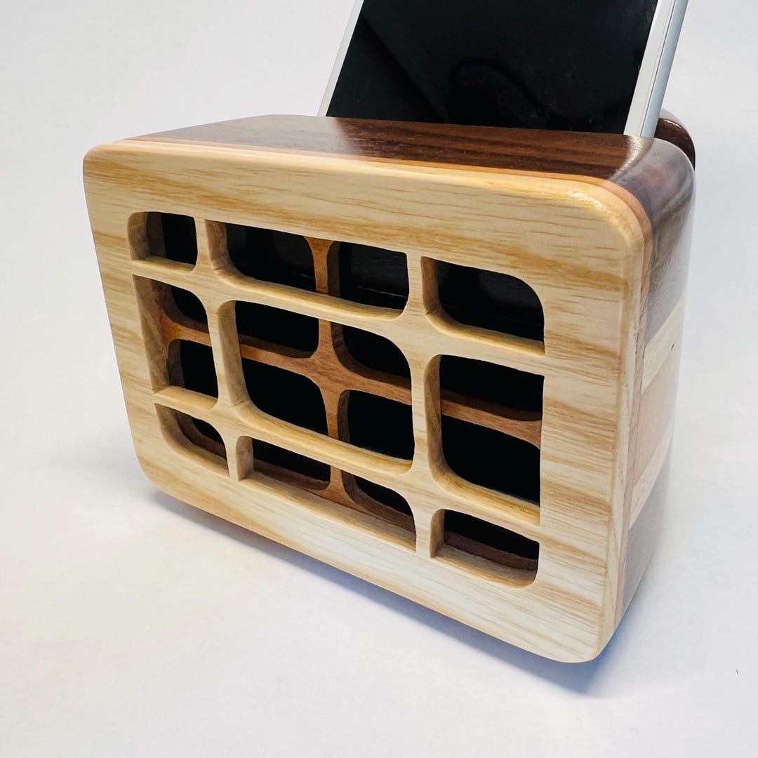 Handcrafted Walnut Cherry & Ash Phone Amplifier With Classic Radio ...
