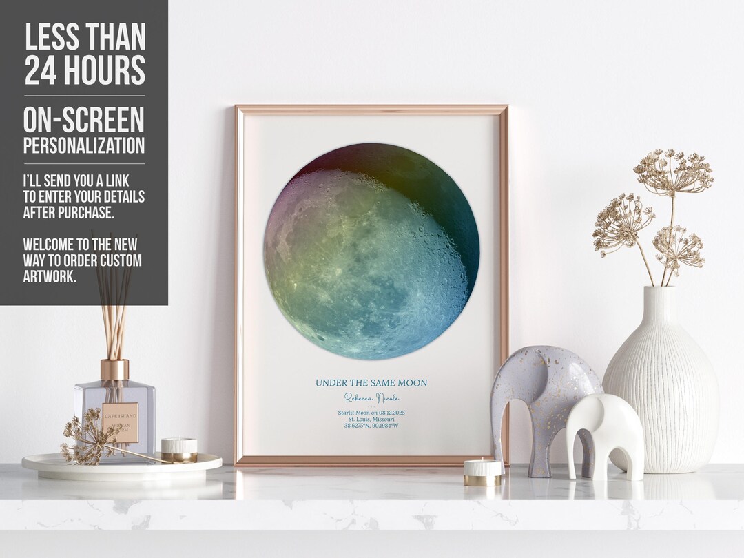 In Loving Memory Moon Phase Print | Personalized Lunar Artwork Tribute ...
