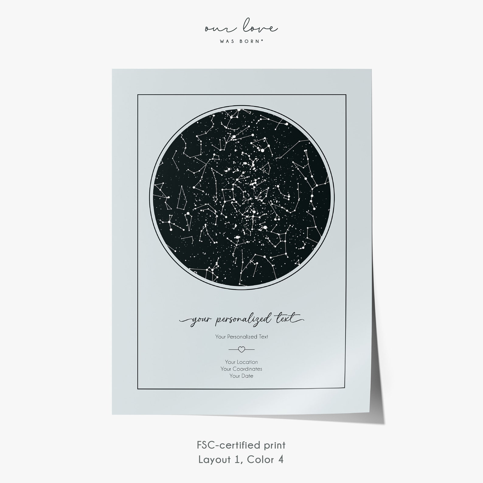 Custom Star Map for Birthday - Star Map Baby Birth Date - Night Sky the ...