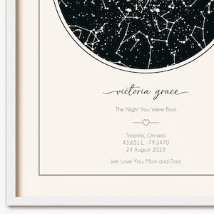 Custom Star Map for Birthday - Star Map Baby Birth Date - Night Sky the ...