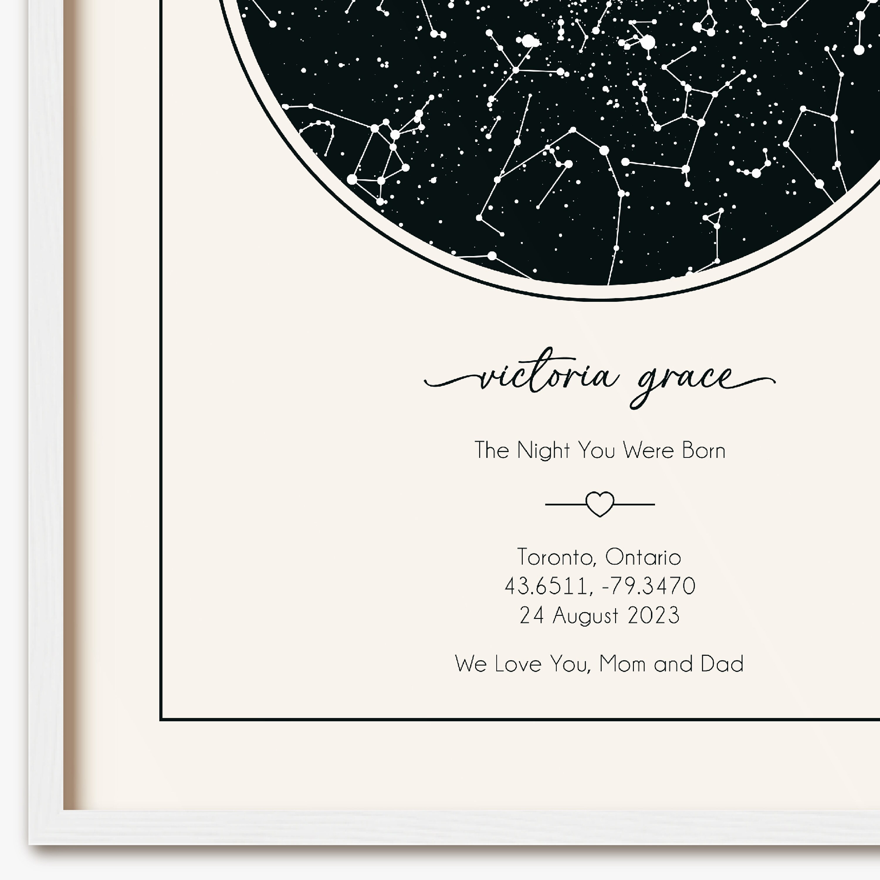 Custom Star Map for Birthday - Star Map Baby Birth Date - Night Sky the ...