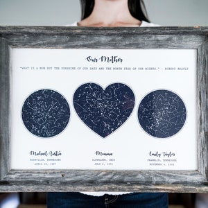 Digital 3 Night Sky Star Map Printable JPG File Mothers Day - Etsy