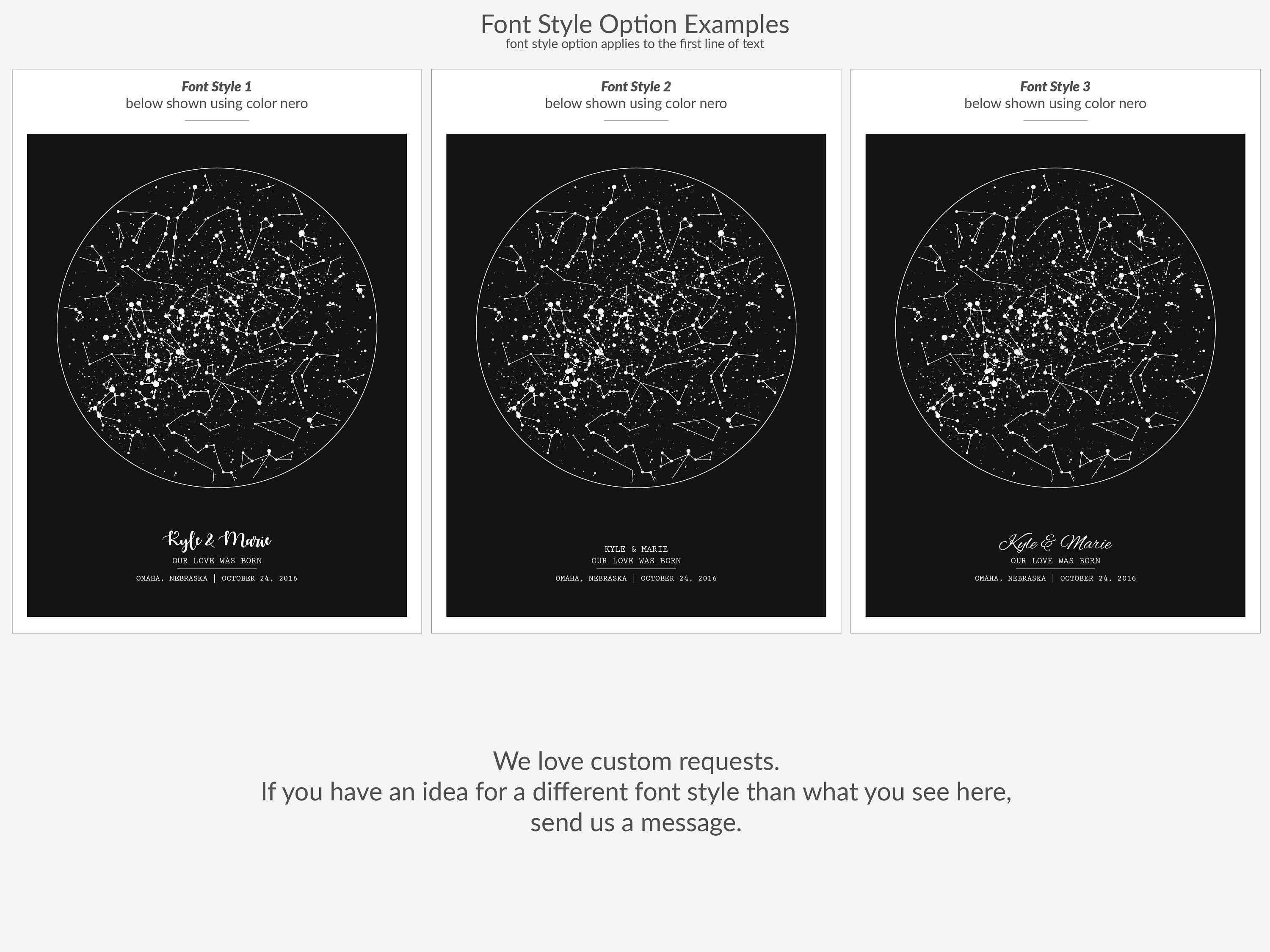 1 Location Star Map Constellation Chart Night Sky Our Love - Etsy