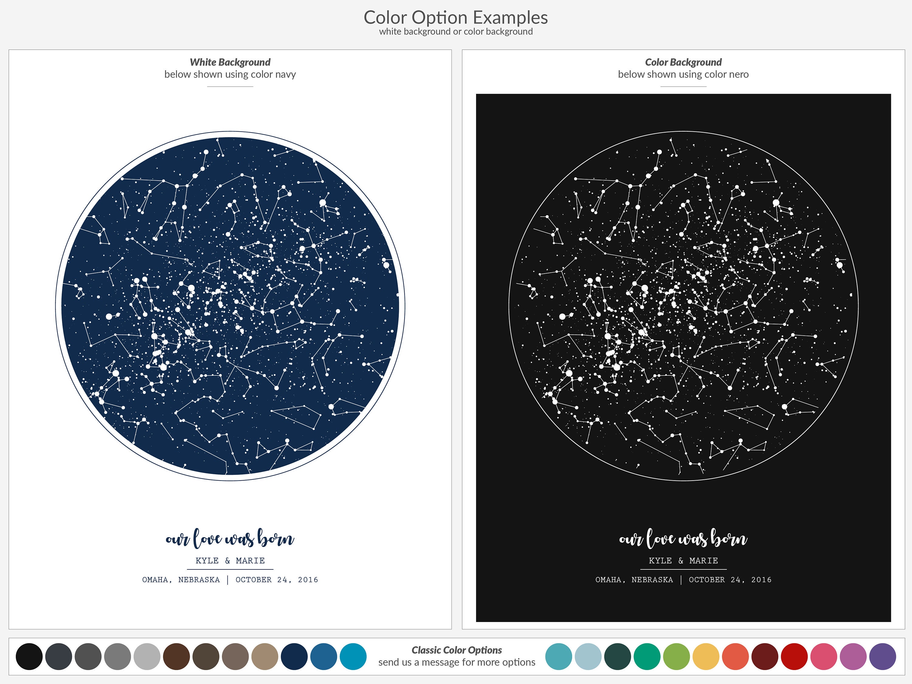 1 Location Star Map Constellation Chart Night Sky Our Love - Etsy
