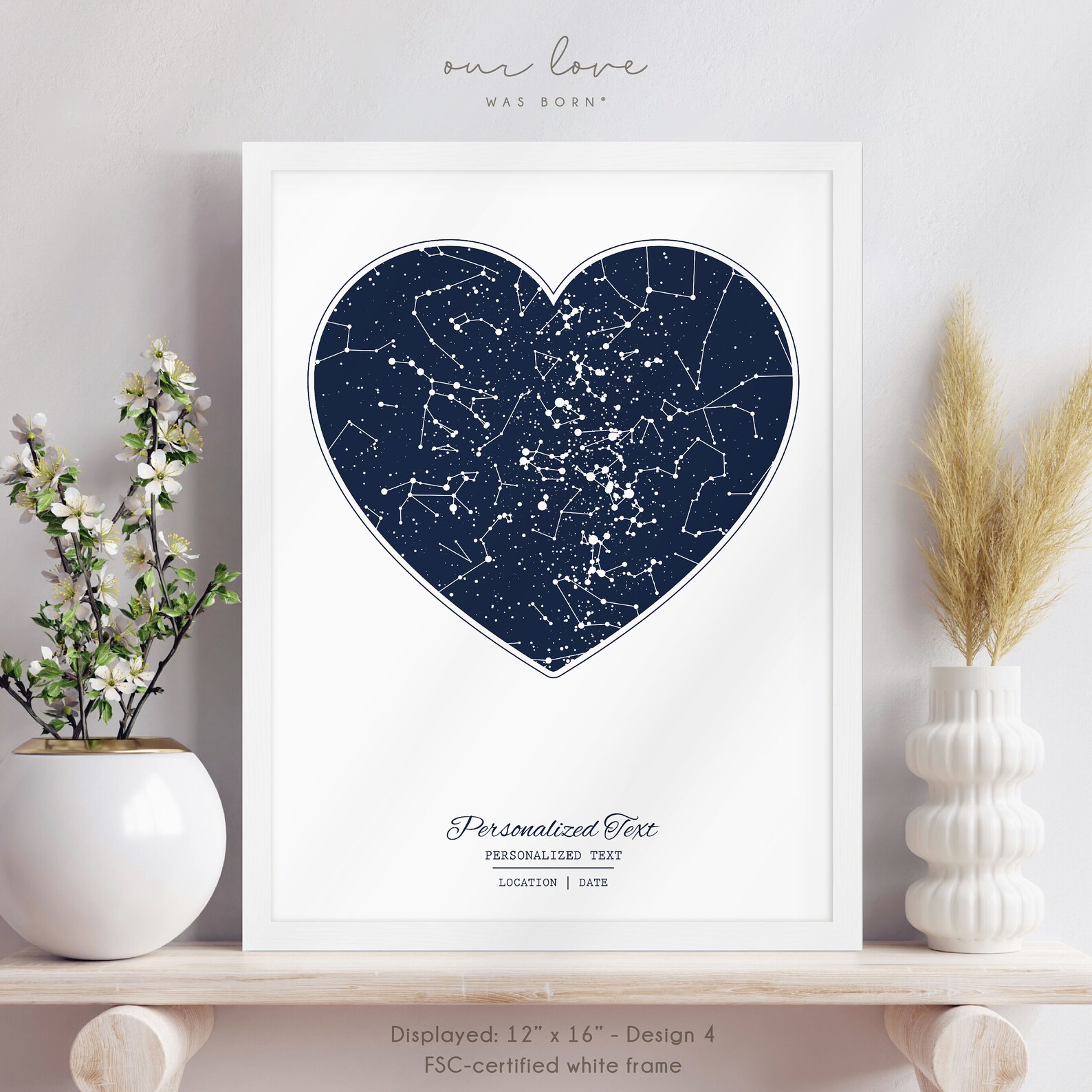 1 Location Star Map Constellation Chart Night Sky Our Love Was Born ...