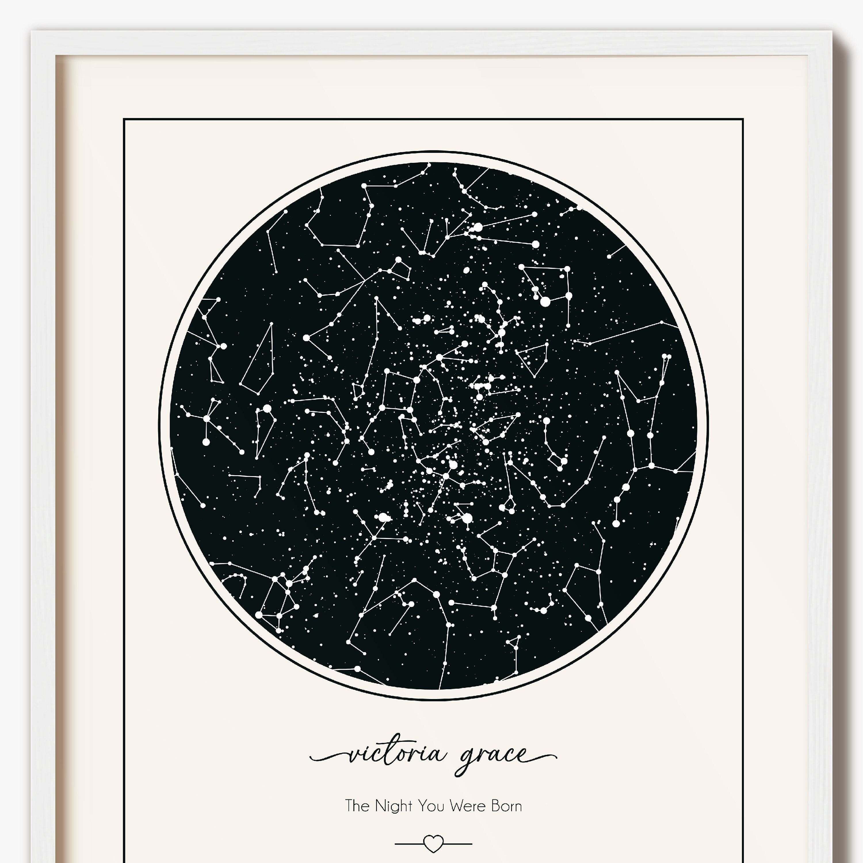 Custom Star Map for Birthday - Star Map Baby Birth Date - Night Sky the ...