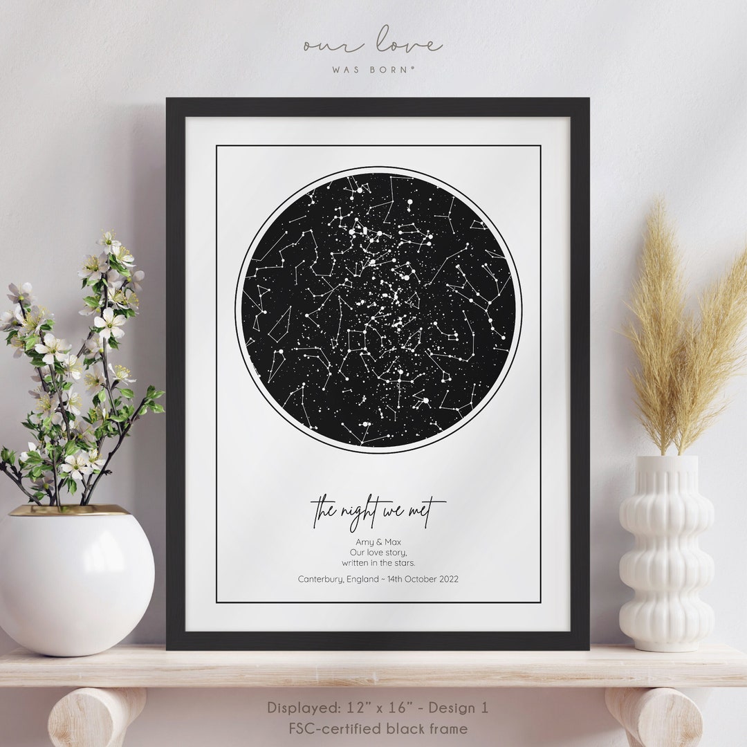 Custom Star Map Print for an Anniversary Gift for Him, Personalized for ...