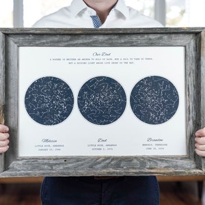 Digital 3 Night Sky Star Map Printable JPG File Mothers Day - Etsy