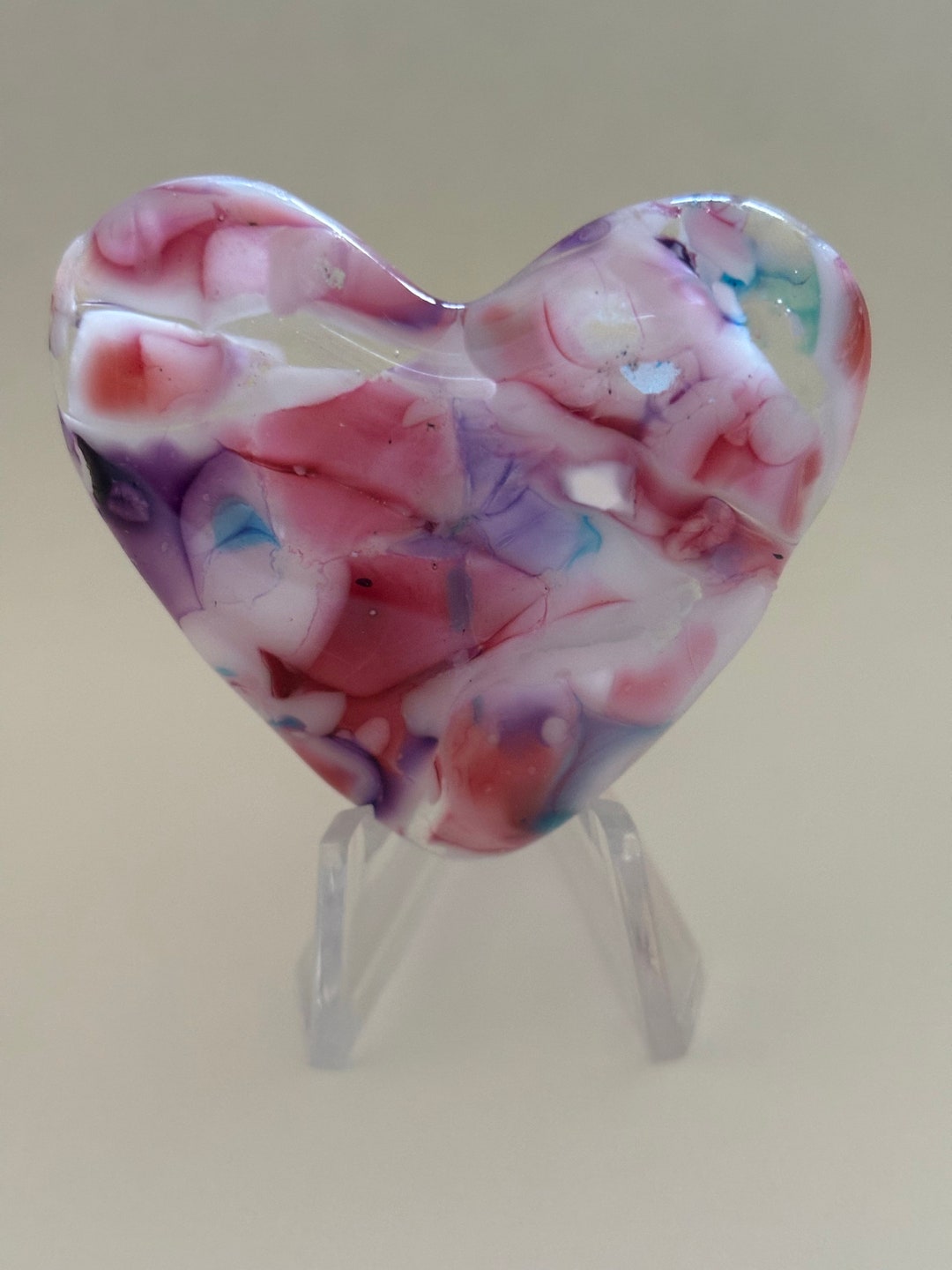 Fused Glass Pocket Heart - Etsy