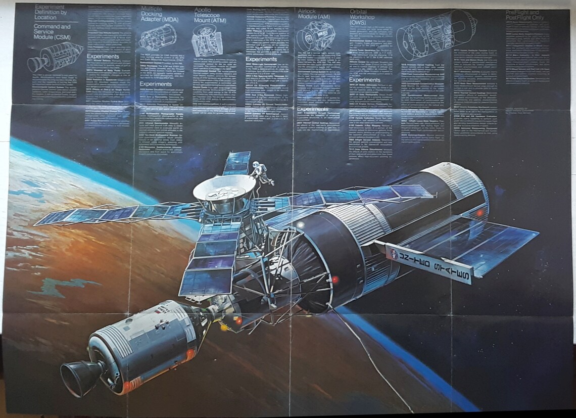 LARGE SKYLAB POSTER Martin Marietta 1970 informational | Etsy