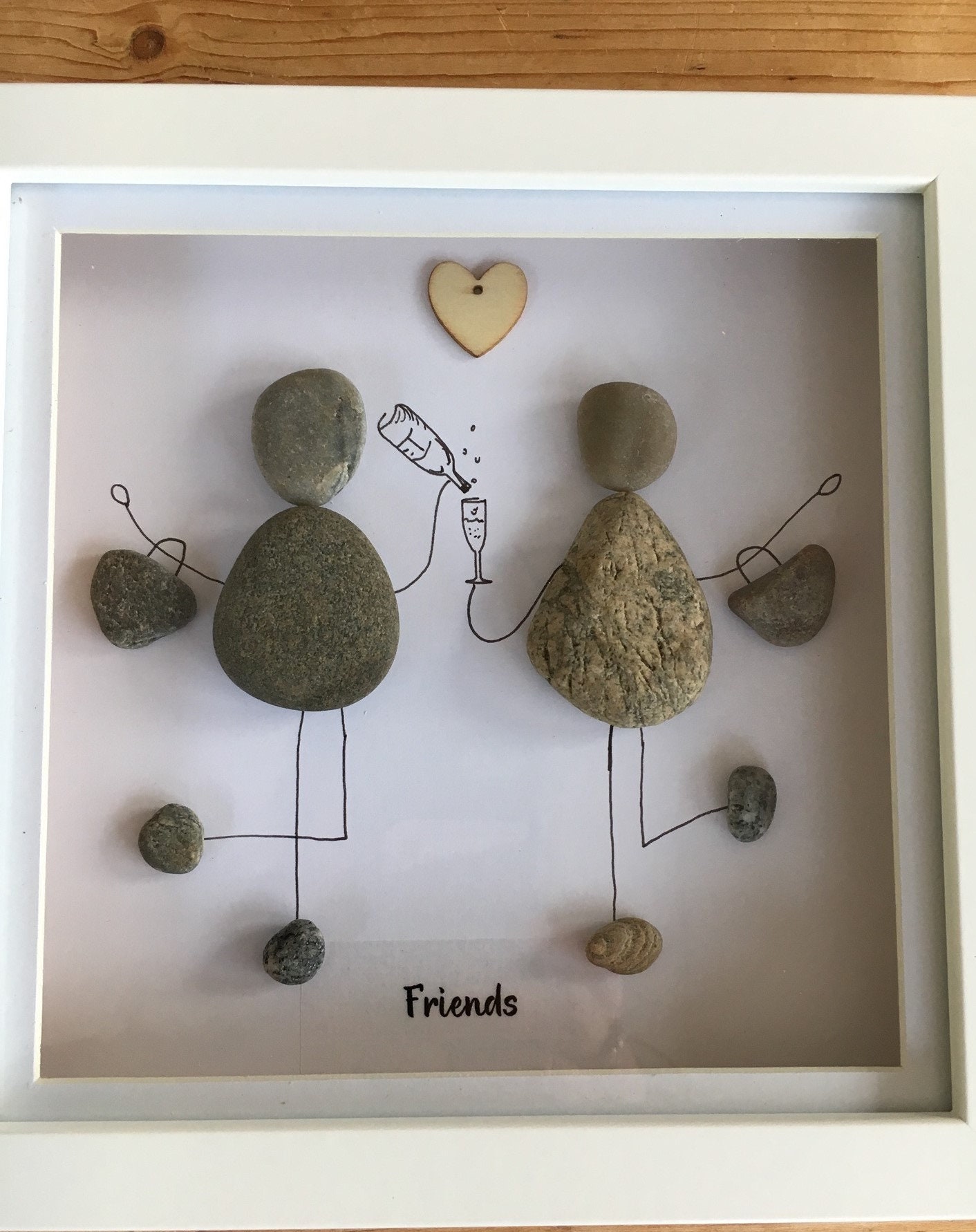 Pebble Art friends Two Lady Friends Celebrating - Etsy UK