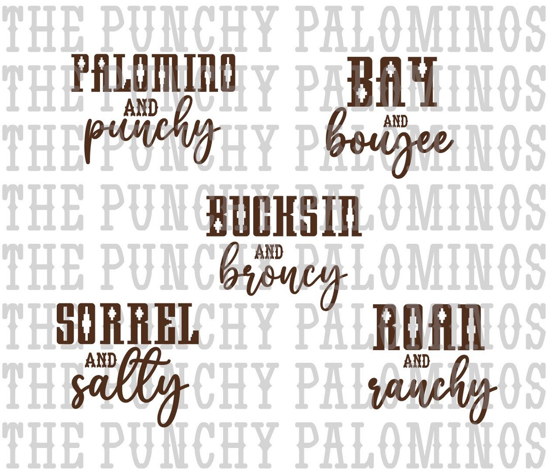 Set of 5 Horse Expressions Western Digital Download PNG - Etsy