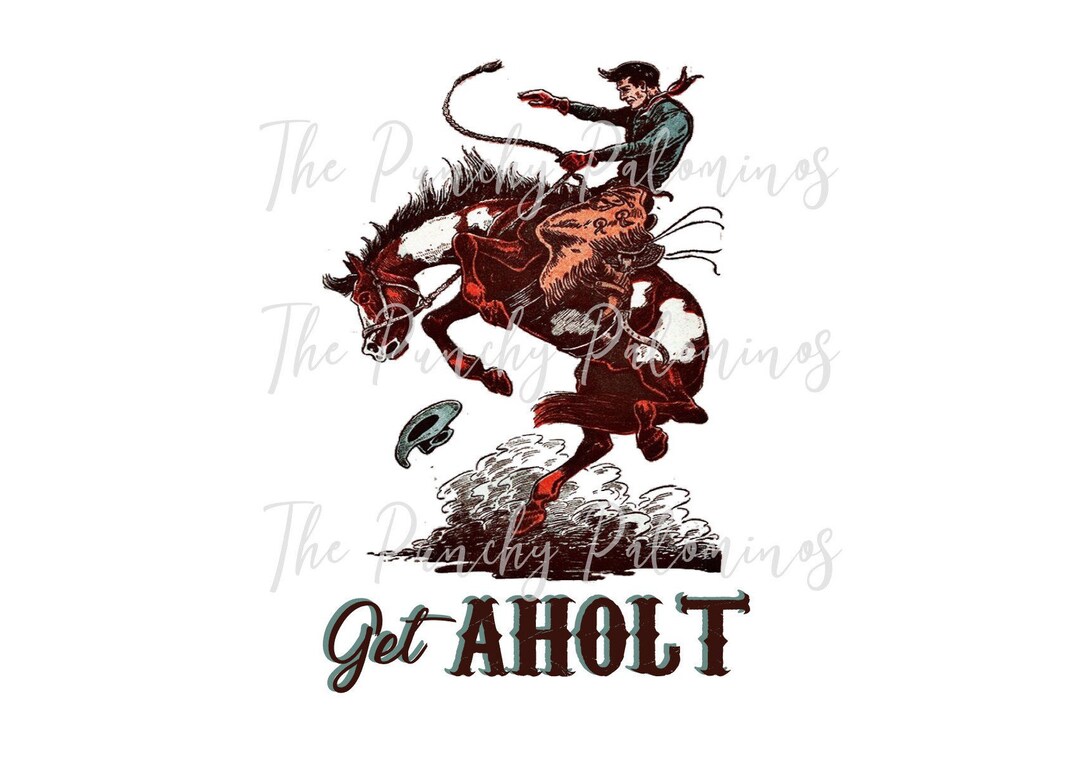 Get Aholt Vintage Bronc Rider Western Digital Download Sublimation - Etsy