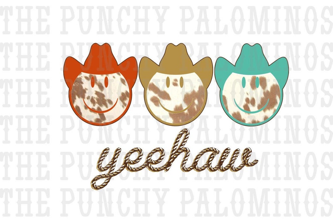 Yeehaw Cowhide Western Smiley Face Digital Download - Etsy