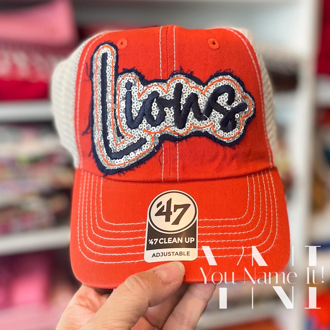 Sequin Applique Script Team or School Hat (0015) - Etsy