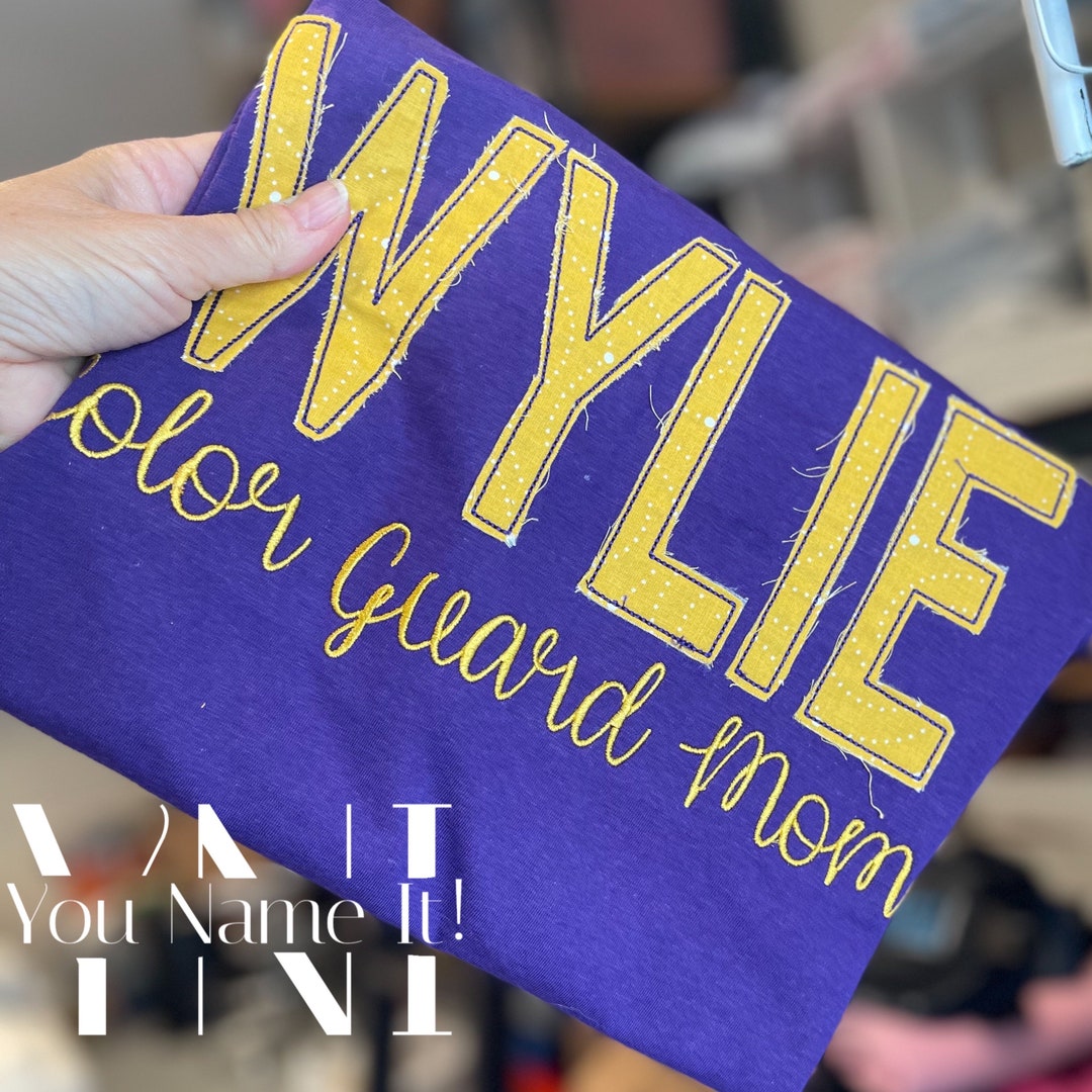 Color Guard School Spirit Tee Applique Running Stitch Heavily Frayed ...