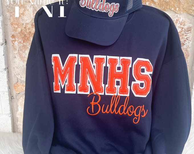 Custom Applique Spirit Tee Collegiate Style Font Double Layer Font ...