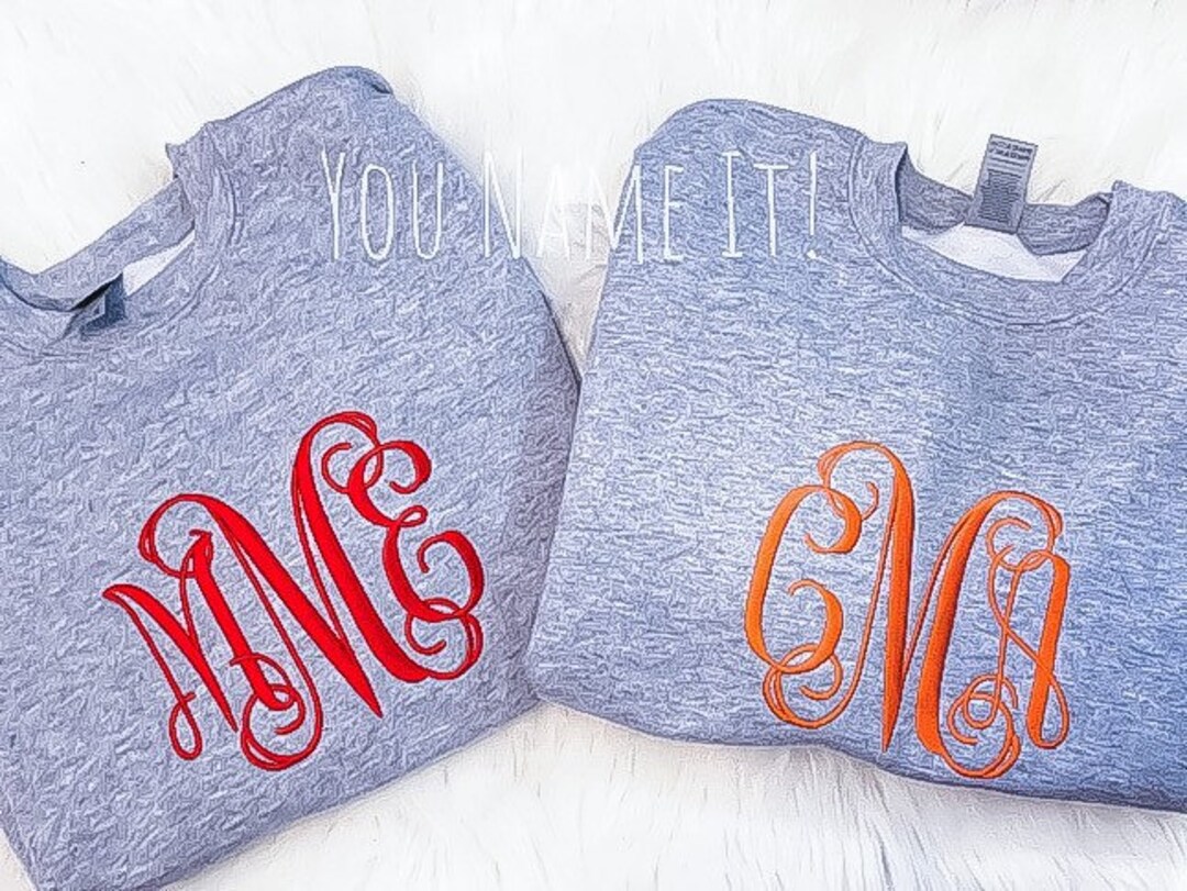 YOUTH Large Center Monogram Sweatshirt - Etsy