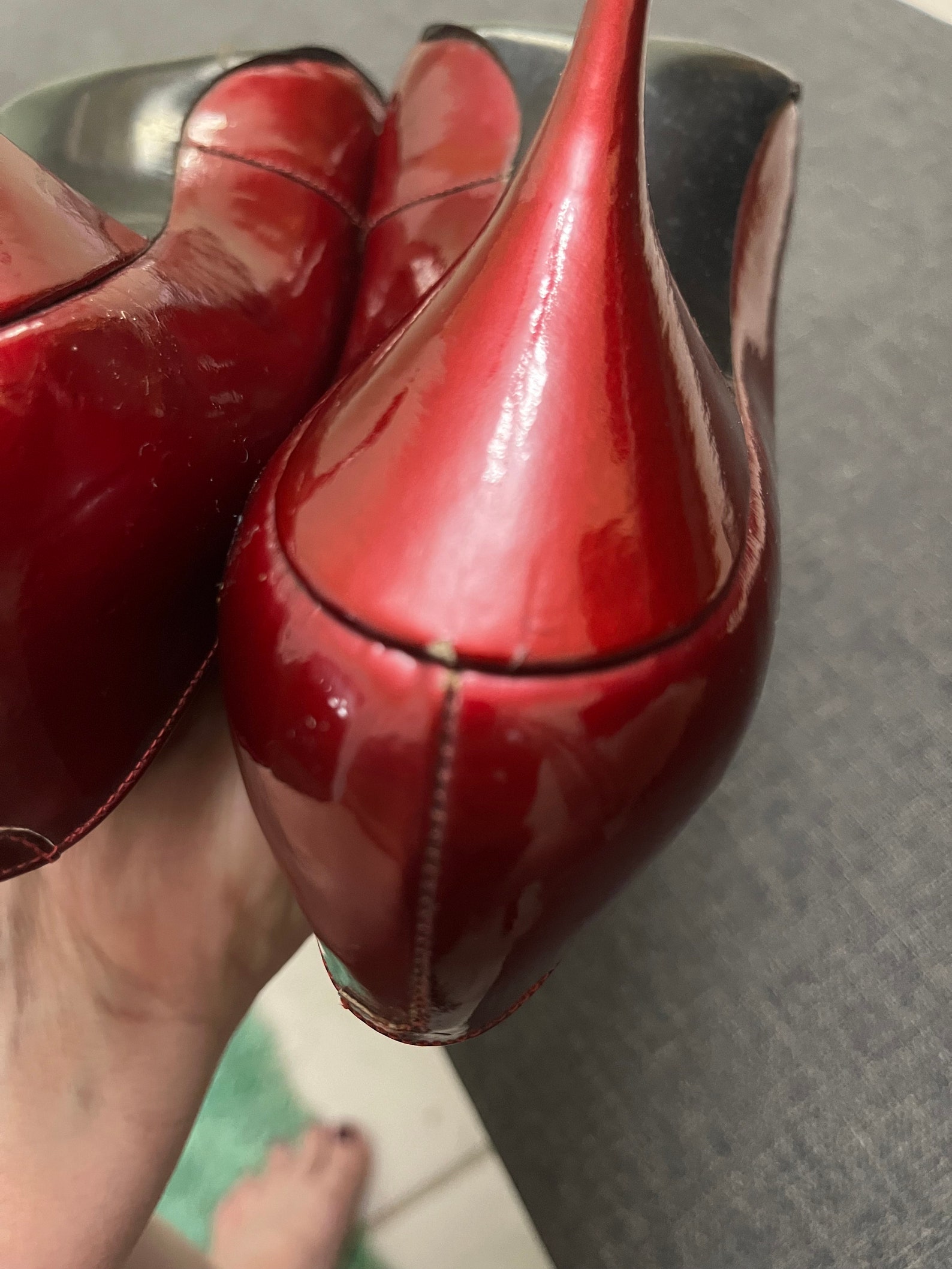 Vintage Handmade Red Patent Leather High Heel Pumps Sz 6M - Etsy