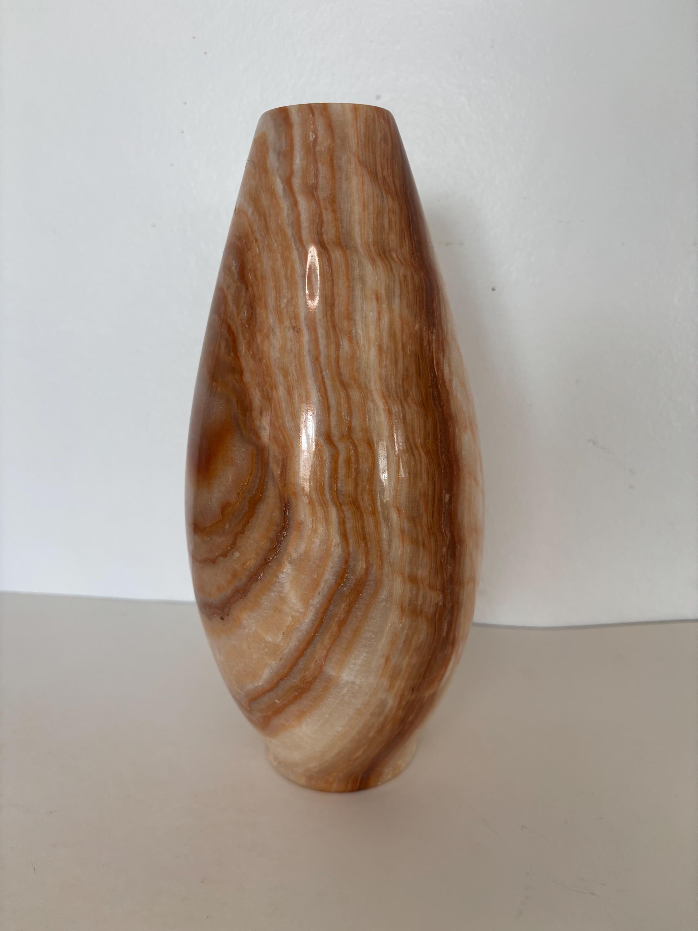Vintage Onyx Stone Vase Tall Polished Banded Calcite Decor 1970s - Etsy
