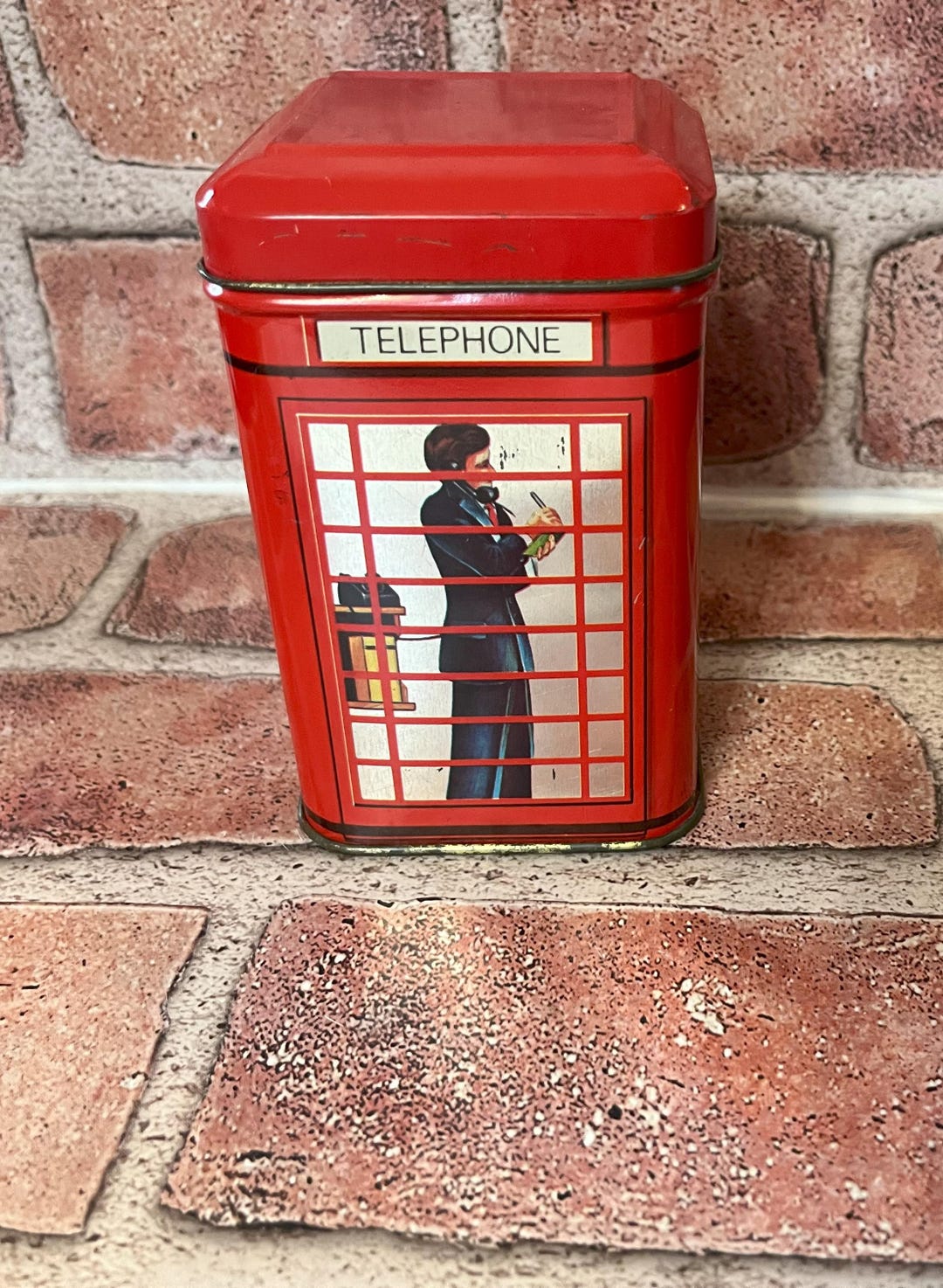 Vintage Ahmad Tea Red Metal Hinged Lid Telephone Booth Phone Box. Made ...