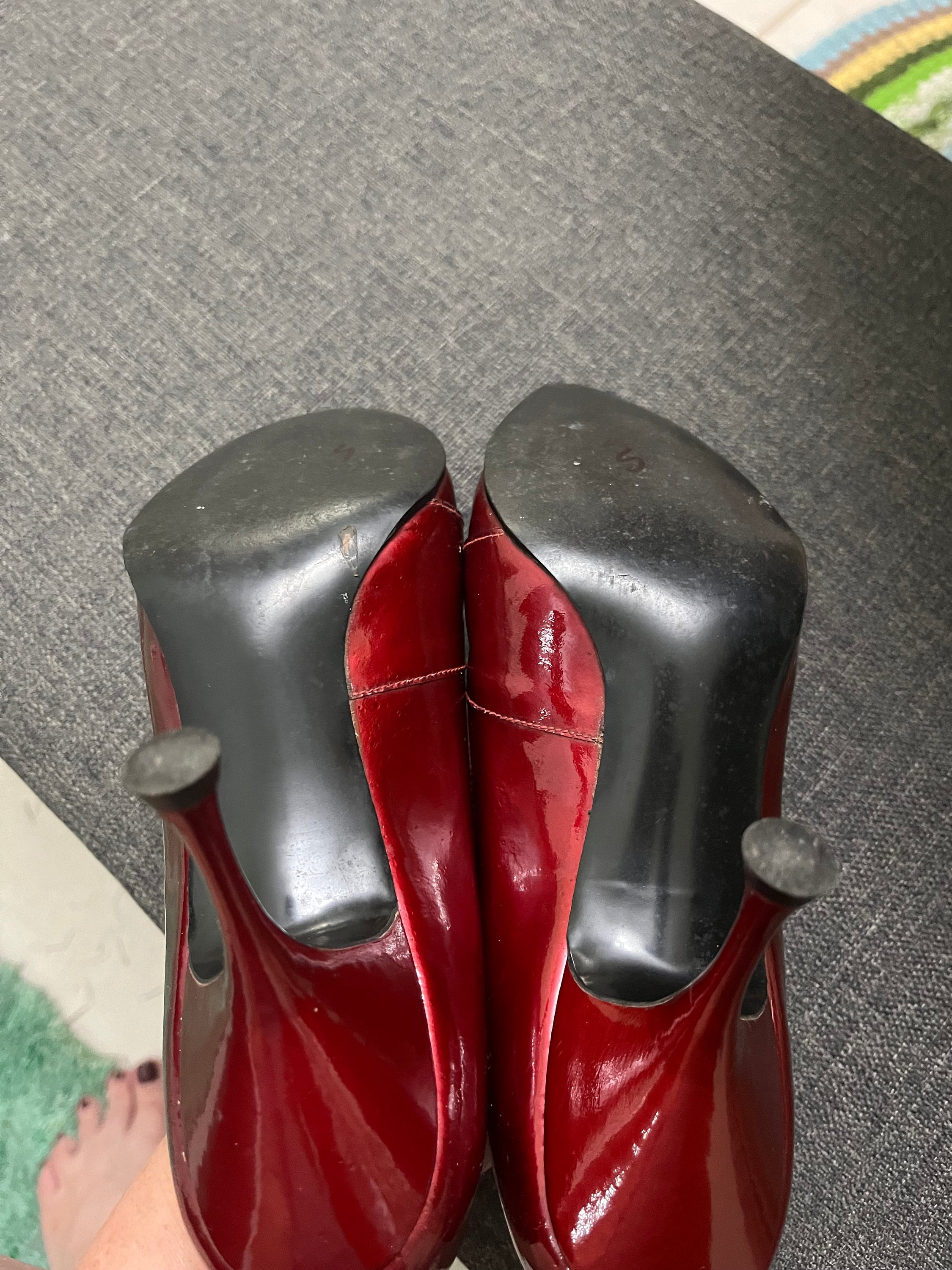 Vintage Handmade Red Patent Leather High Heel Pumps Sz 6M - Etsy