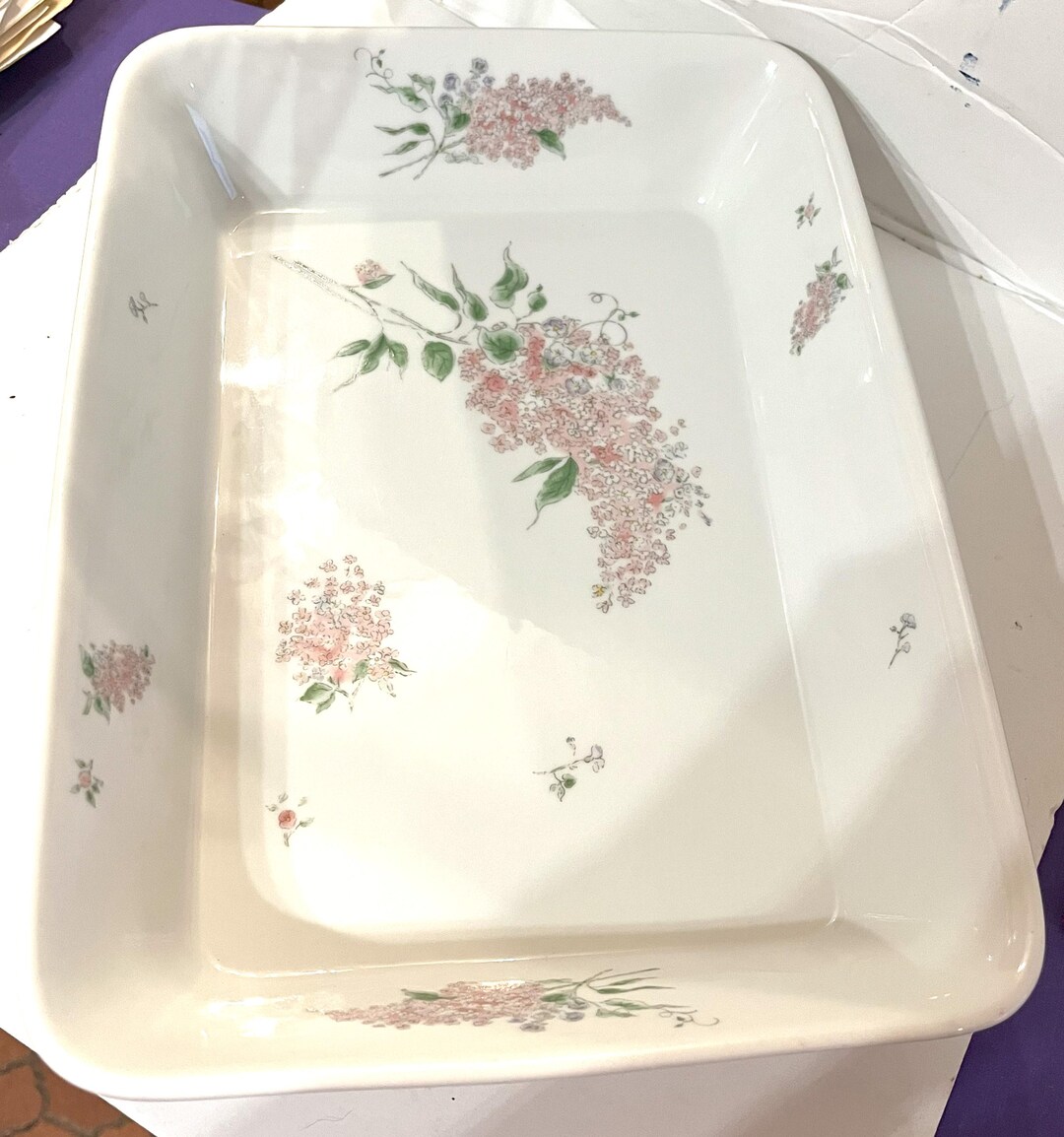 Vintage Allegro Fine Porcelain by Shafford White Rectangle Baking ...