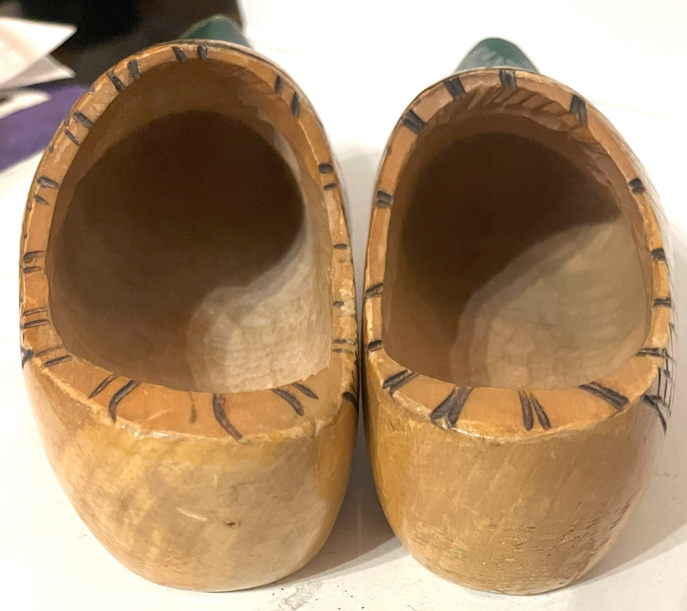 Vintage Dutch Holland Hand Carved Wooden Children's Clogs free Shipping ...