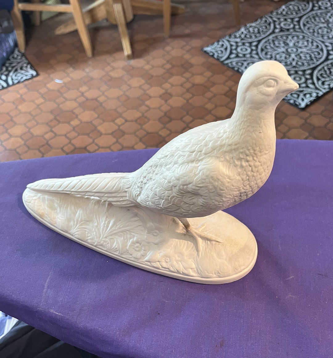 Vintage Holland Mold White Ceramic Pheasant Bird Statue *free Shipping ...
