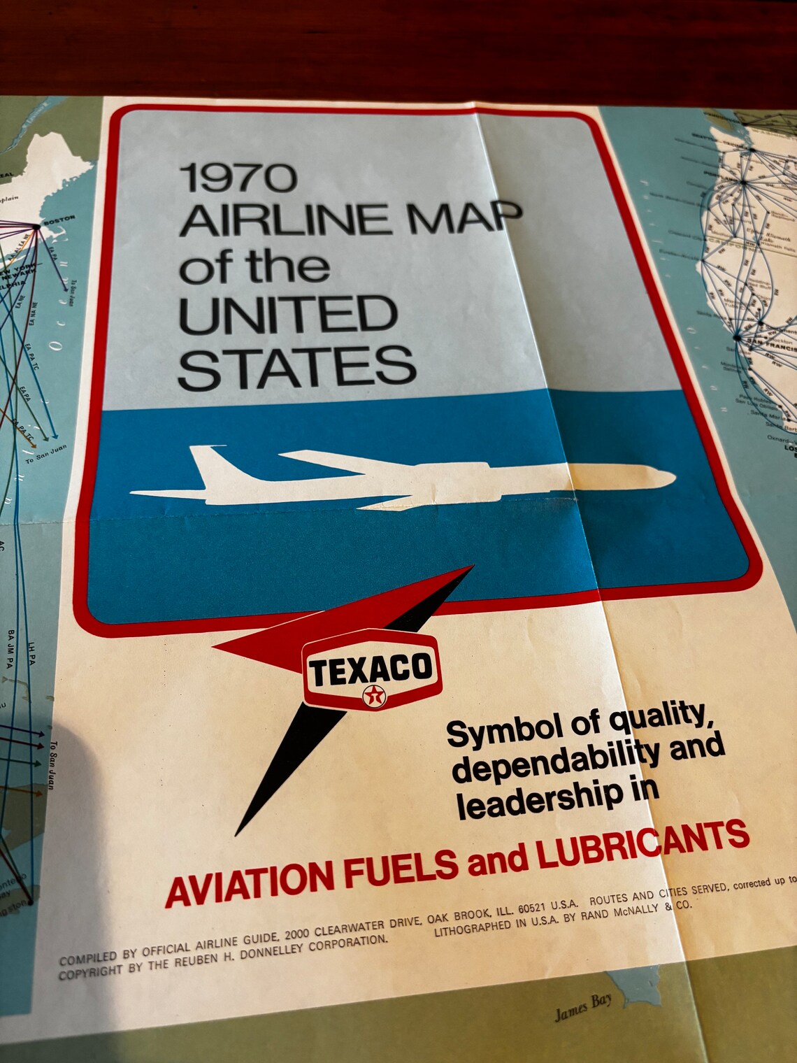 HUGE 1970 (SUPER 70s!) Texaco Airline Map - Etsy