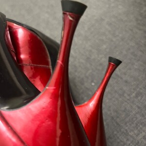 Vintage Handmade Red Patent Leather High Heel Pumps Sz 6M - Etsy