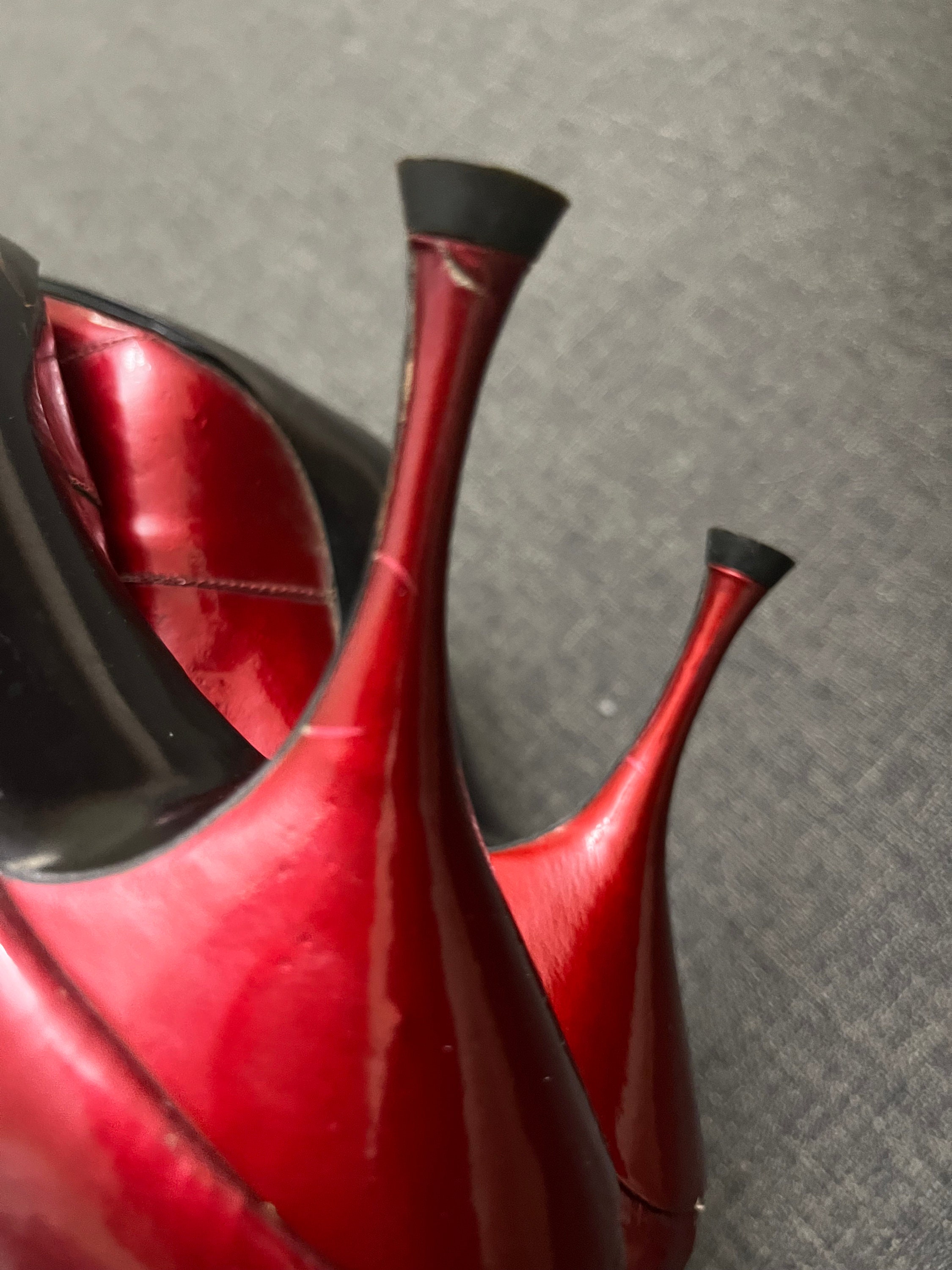 Vintage Handmade Red Patent Leather High Heel Pumps Sz 6M - Etsy