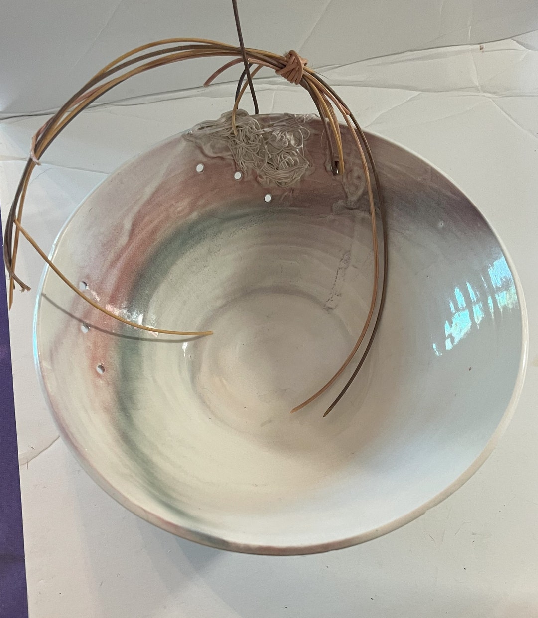 Vintage Susan Fox Hirschmann Studio Pottery Signed Bowl With Wicker ...