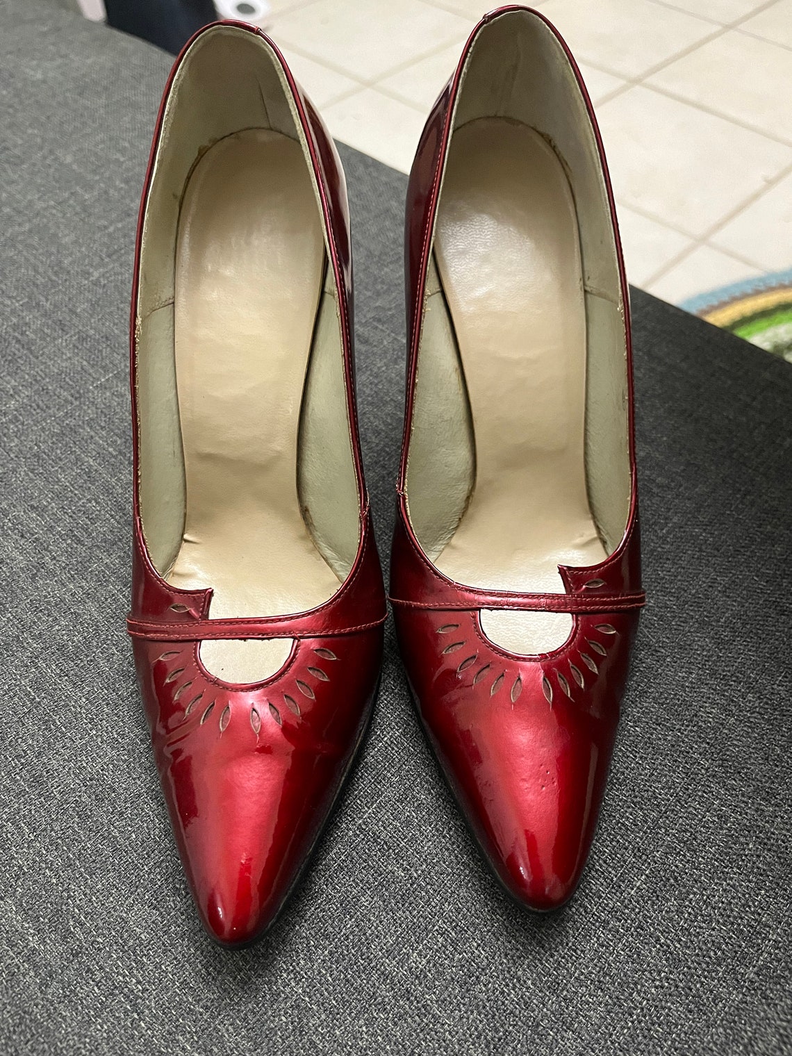 Vintage Handmade Red Patent Leather High Heel Pumps Sz 6M - Etsy
