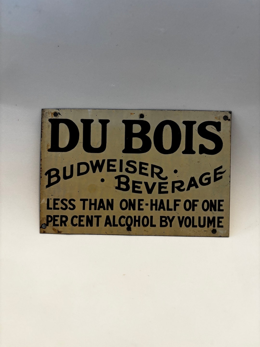 Incredibly Rare Prohibition Era Du Bois Budweiser Beverage Sign - Etsy